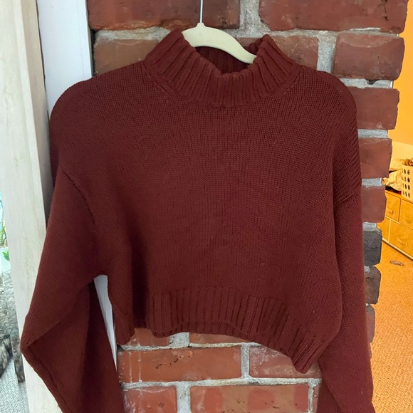 Wilfred | Sweaters | Wilfred Free Maroon Cropped Turtleneck | Poshmark